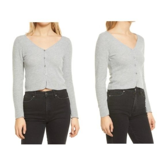Socialite | Sweaters | Socialite Skivvy Ribbed Cardigan Gray Xl Nwt ...